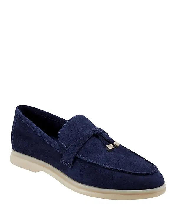 Marc Fisher Ltd. Yanelli Suede Loafers - Dark Blue | Editorialist